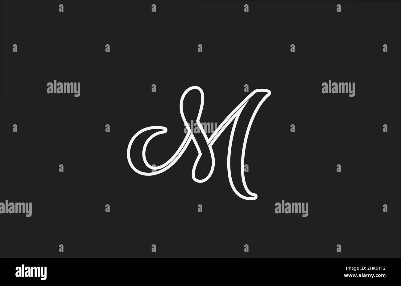 line M logo icon design with handwritten style. Creative template for ...