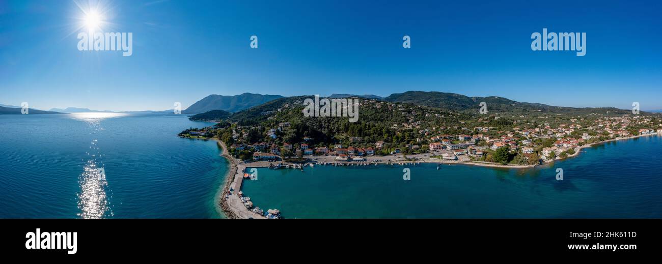 Aerial view harbor lefkada island hi-res stock photography and images ...