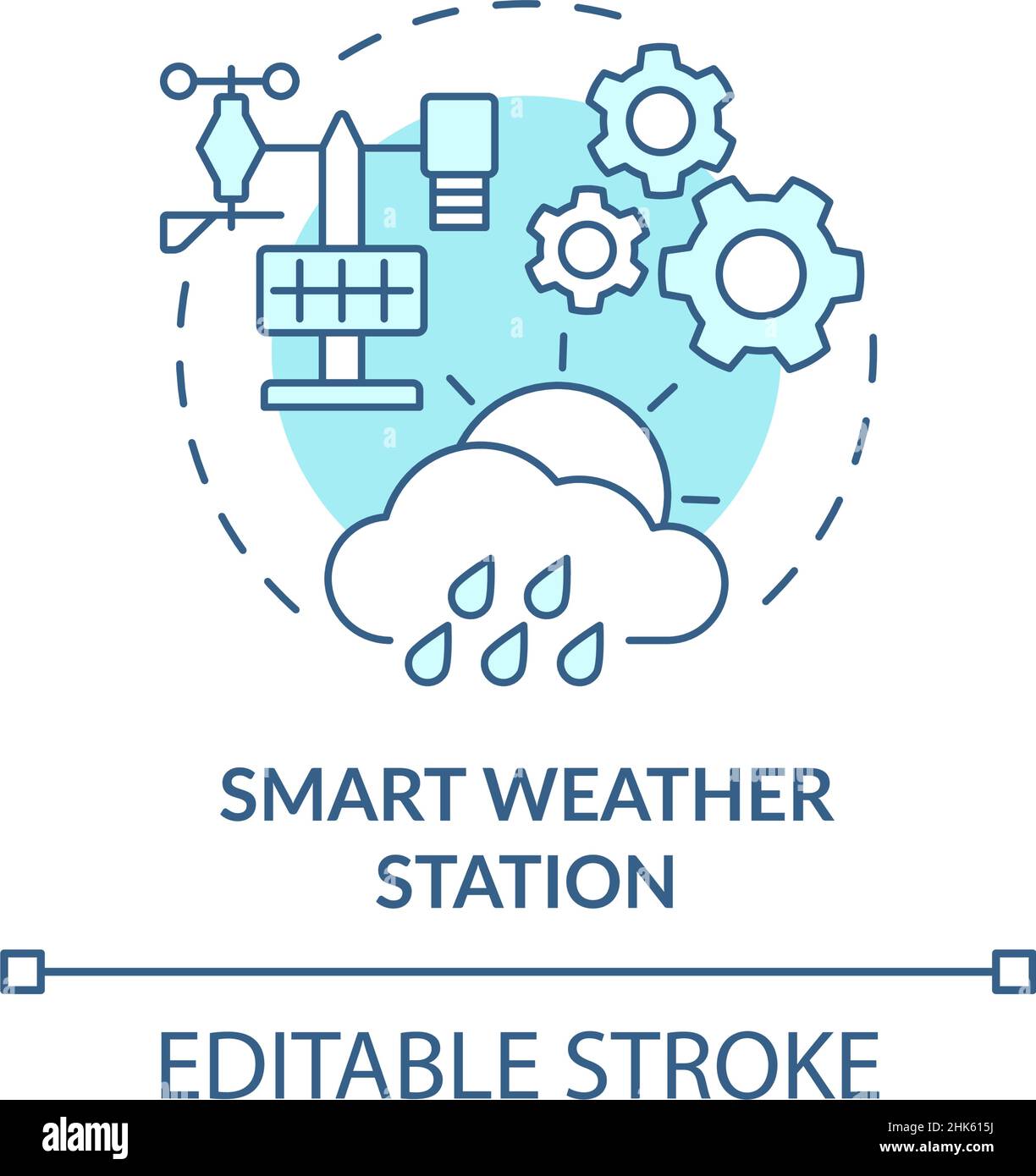 Smart weather station turquoise concept icon Stock Vector Image & Art ...