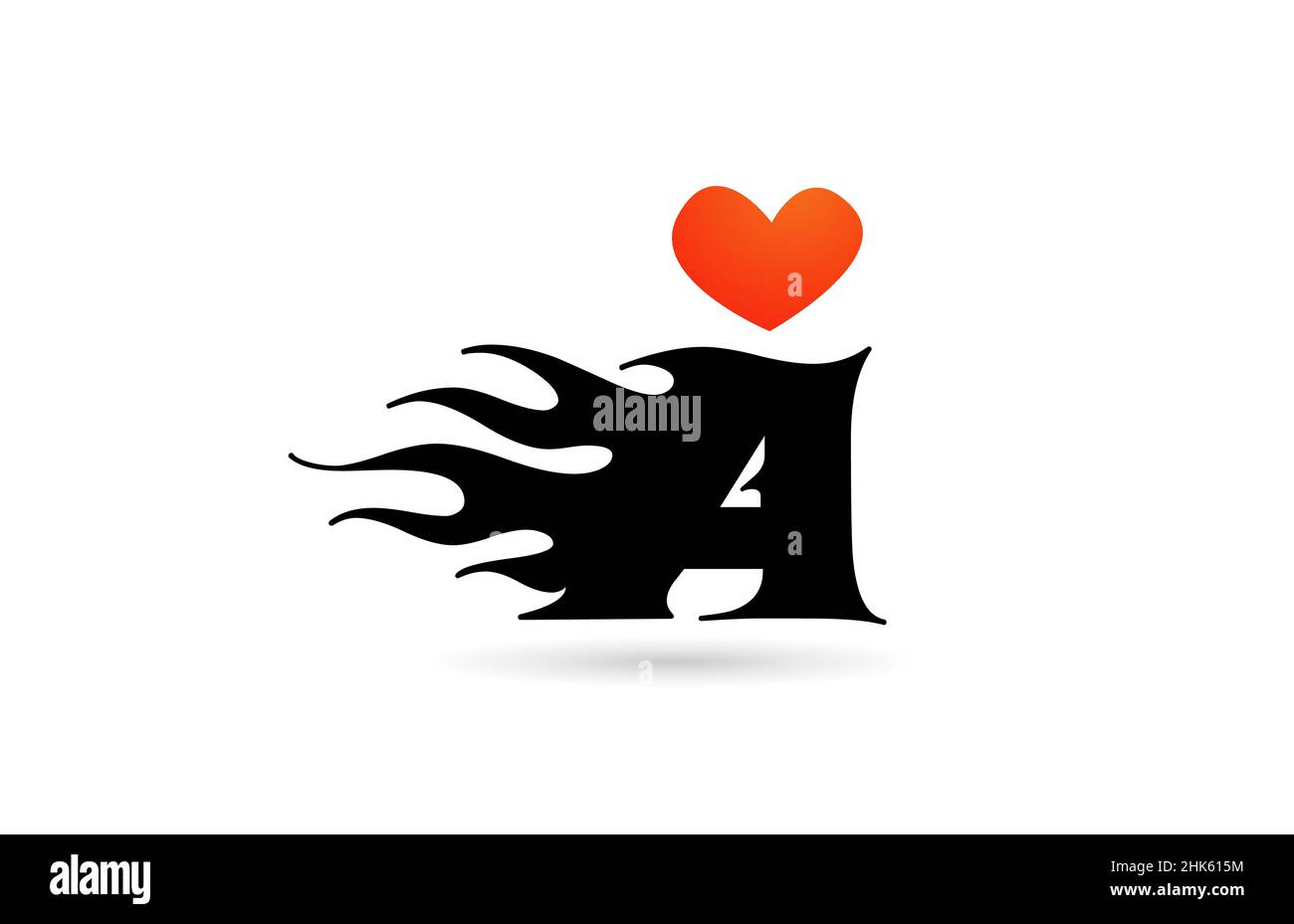 A alphabet letter logo icon design. Creative template for business with love heart flames Stock ...