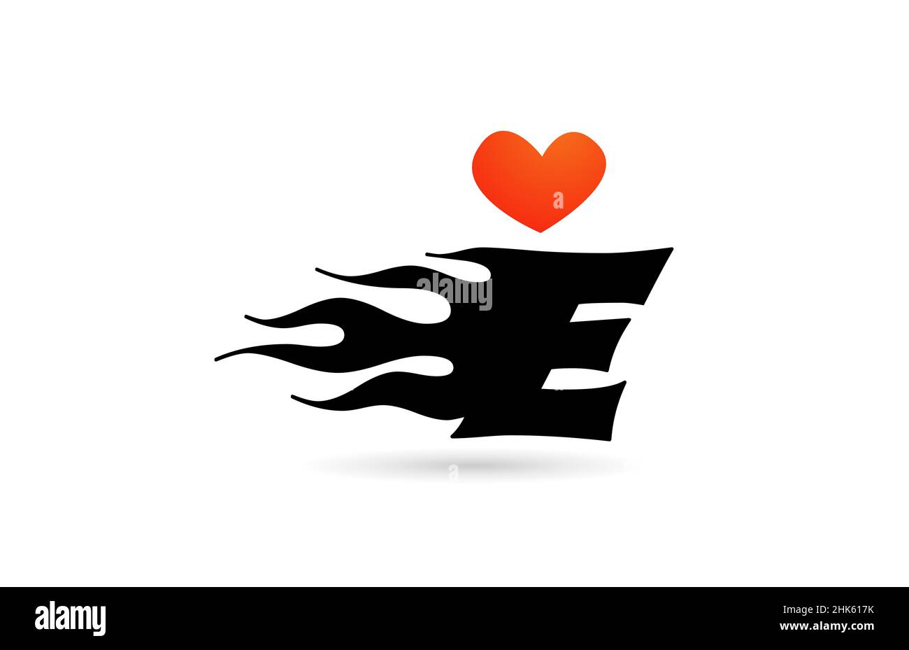 Letter e heart logo hi-res stock photography and images - Alamy
