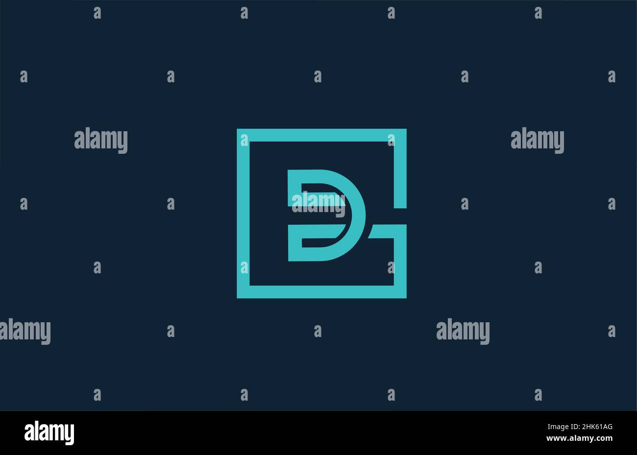 blue line D alphabet letter logo icon design. Creative template for ...