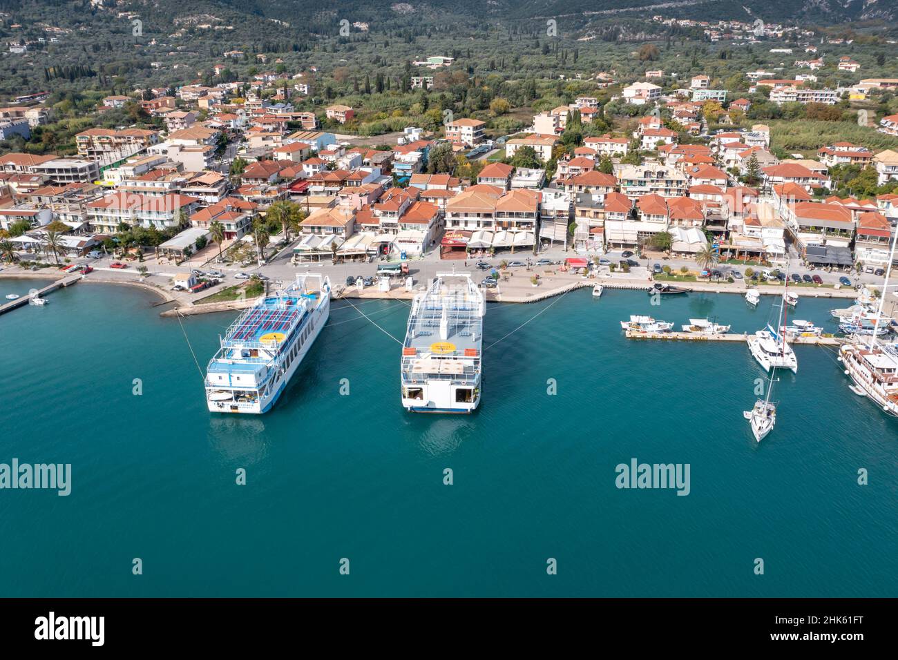 Nydri a small town in Lefkada, Greece Stock Photo - Alamy