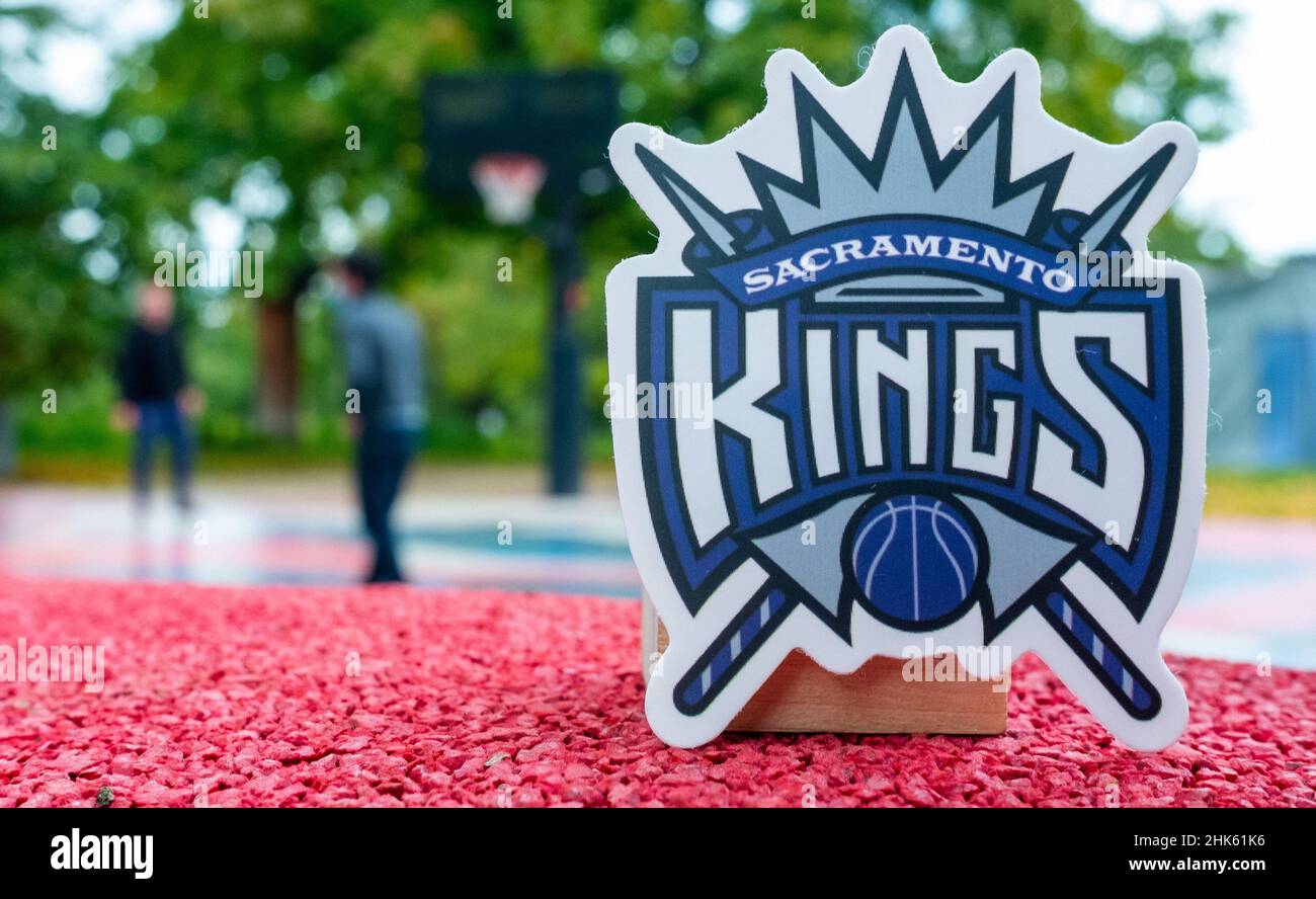 September 15, 2021, Sacramento, USA, The emblem of the Sacramento Kings ...