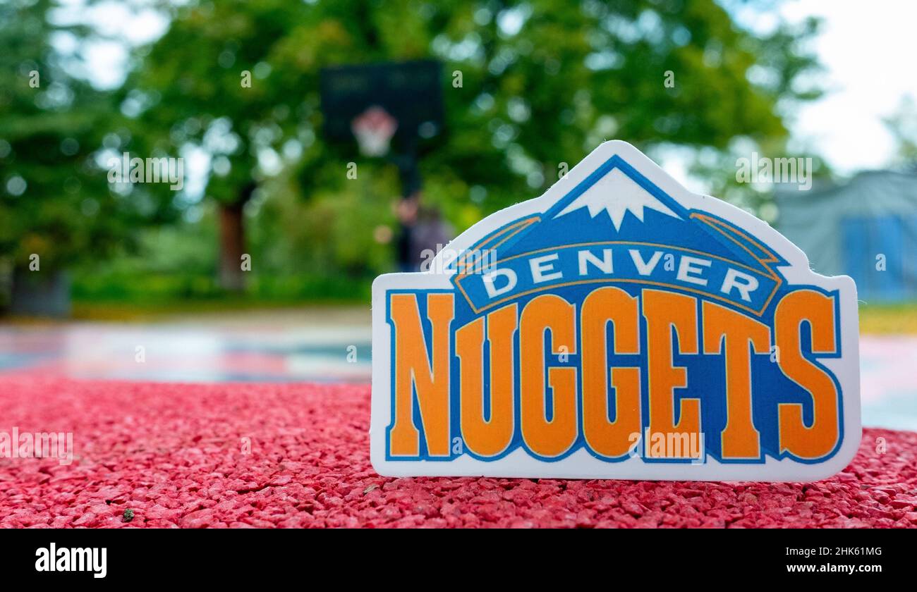 September 15, 2021, Denver, USA, The emblem of the basketball club ...