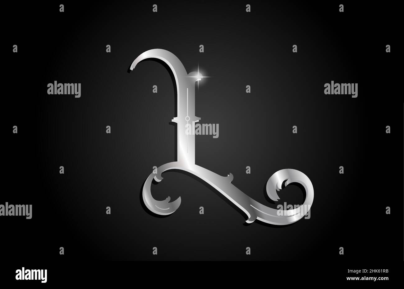 Silver metal L alphabet letter logo icon design. Creative template for ...