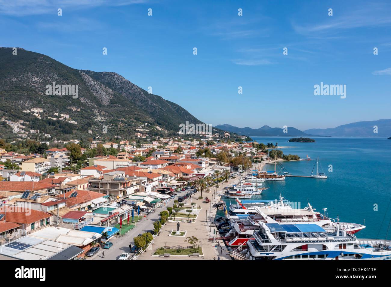 Nydri a small town in Lefkada, Greece Stock Photo - Alamy
