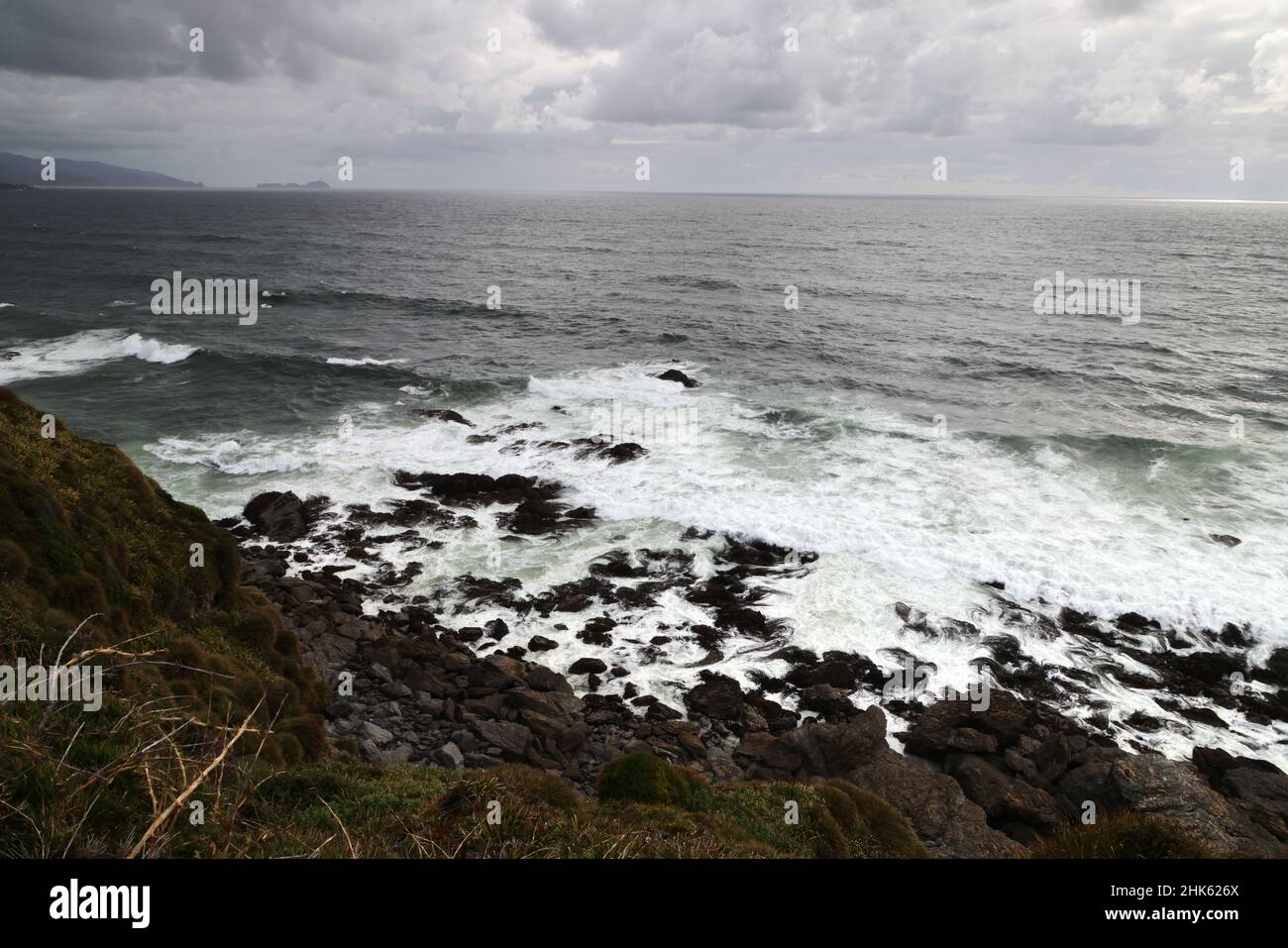 The coast near the mouth of the Rio Chepu on the island of Chiloe ...