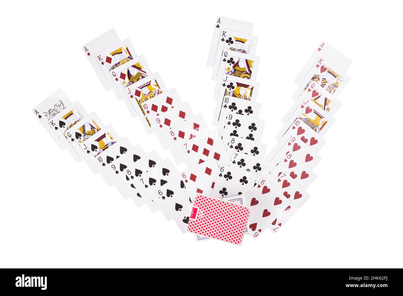 New unpacked playing cards. Isolated on a white background Stock Photo ...