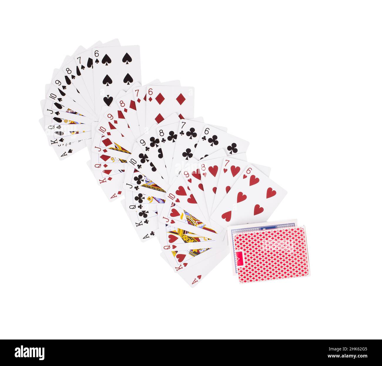 New unpacked playing cards. Isolated on a white background Stock Photo ...
