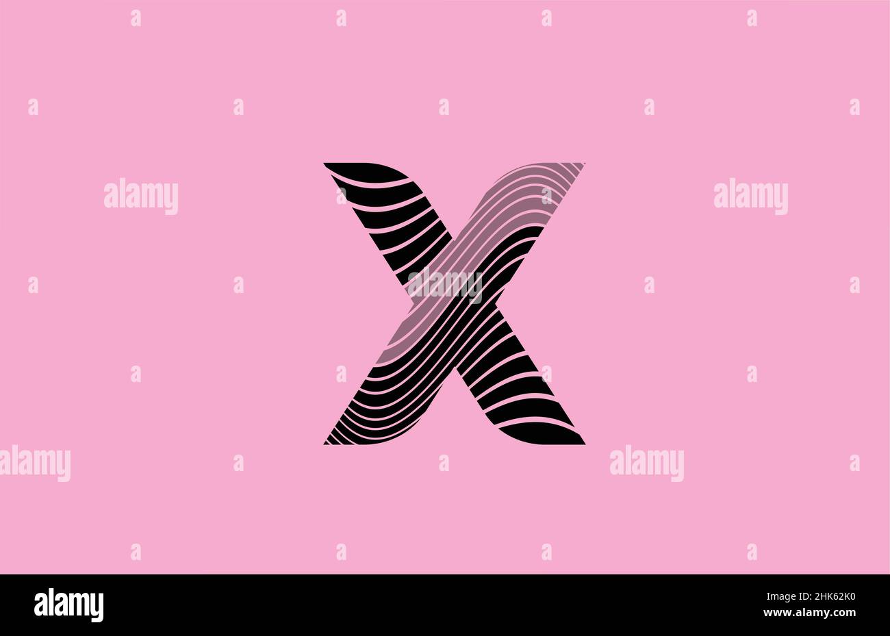 black letter X logo icon design with pink background. Creative template ...