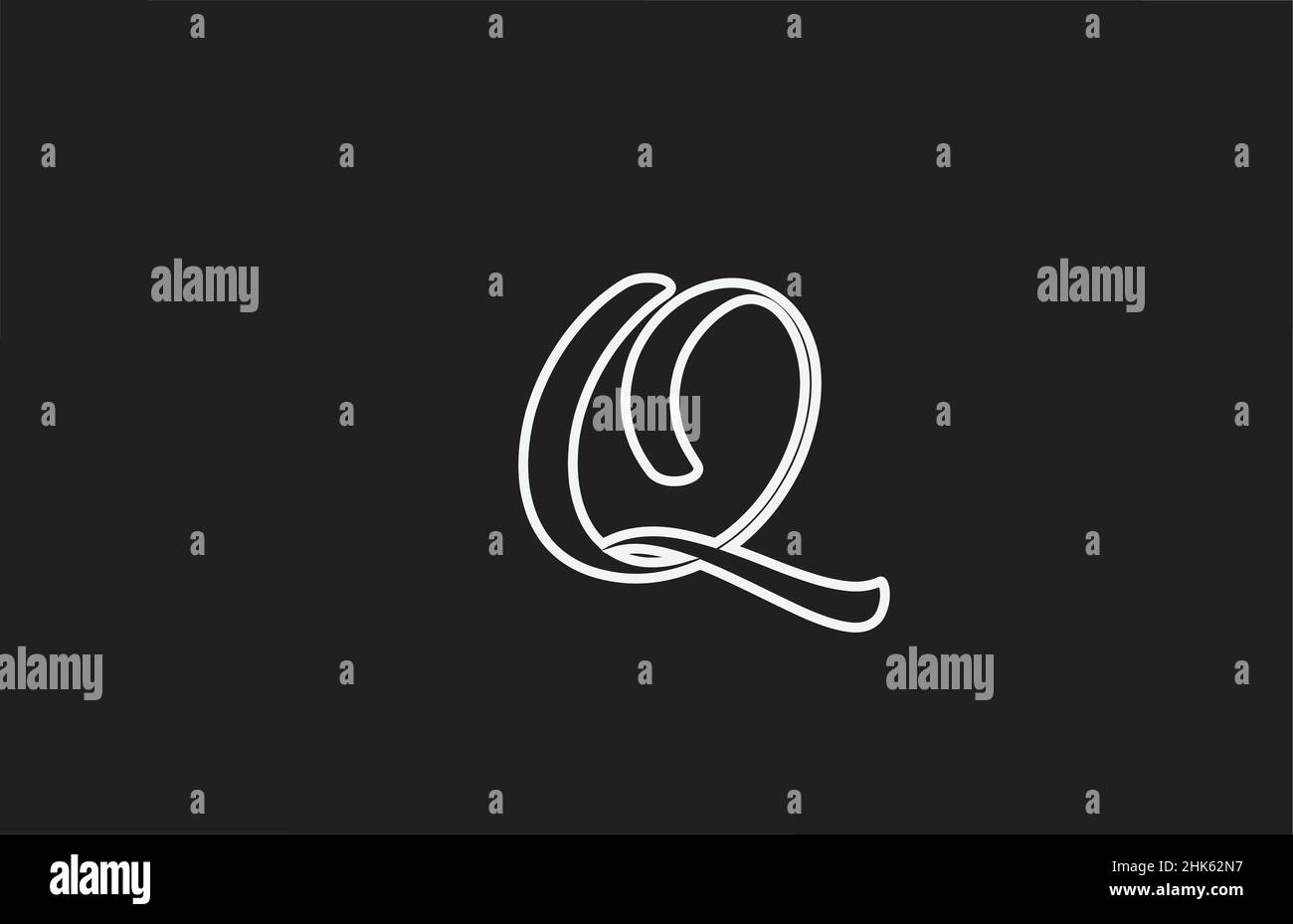 line Q logo icon design with handwritten style. Creative template for ...