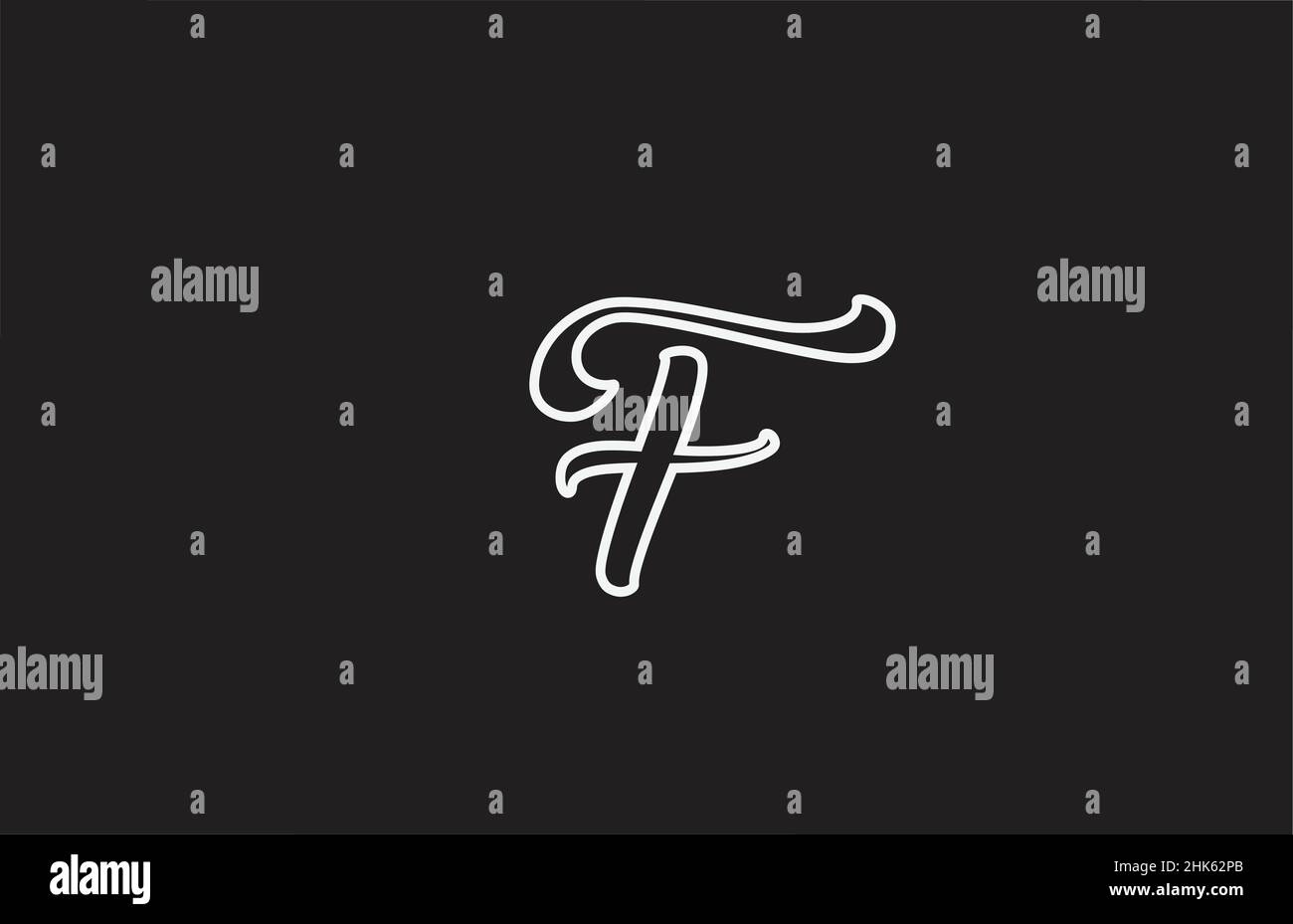 line F logo icon design with handwritten style. Creative template for ...