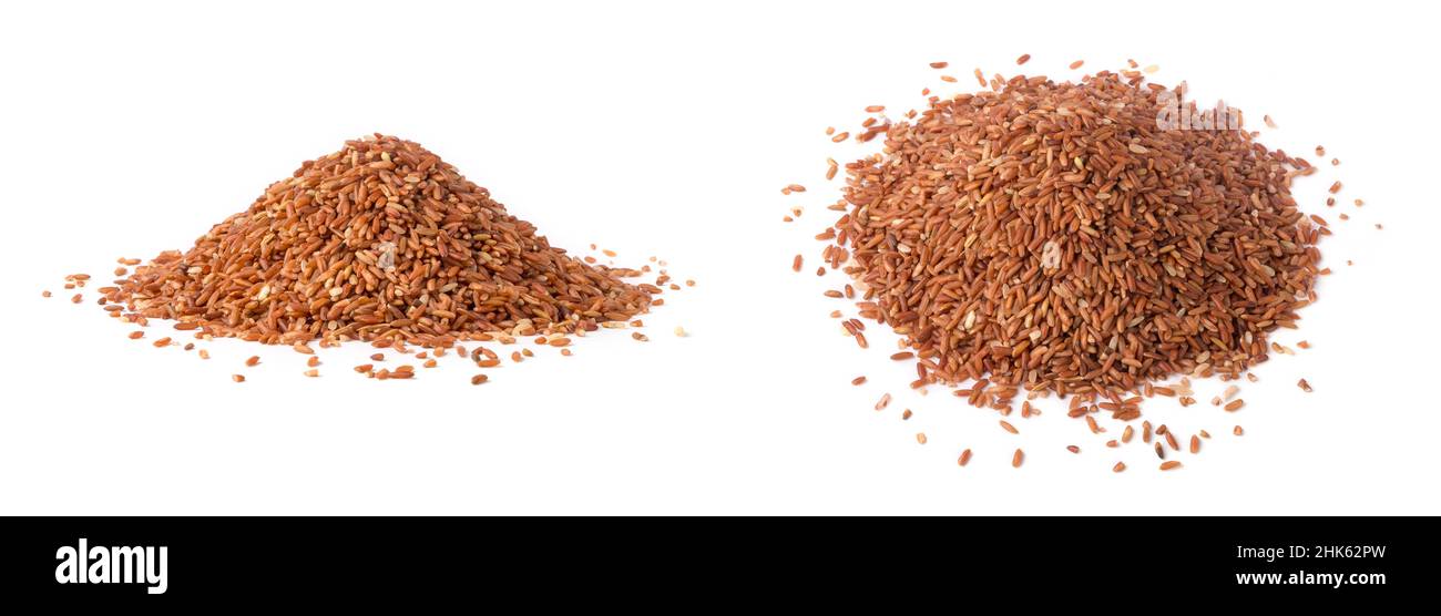 pile of whole grain dark brown rice, also called purple rice, forbidden ...