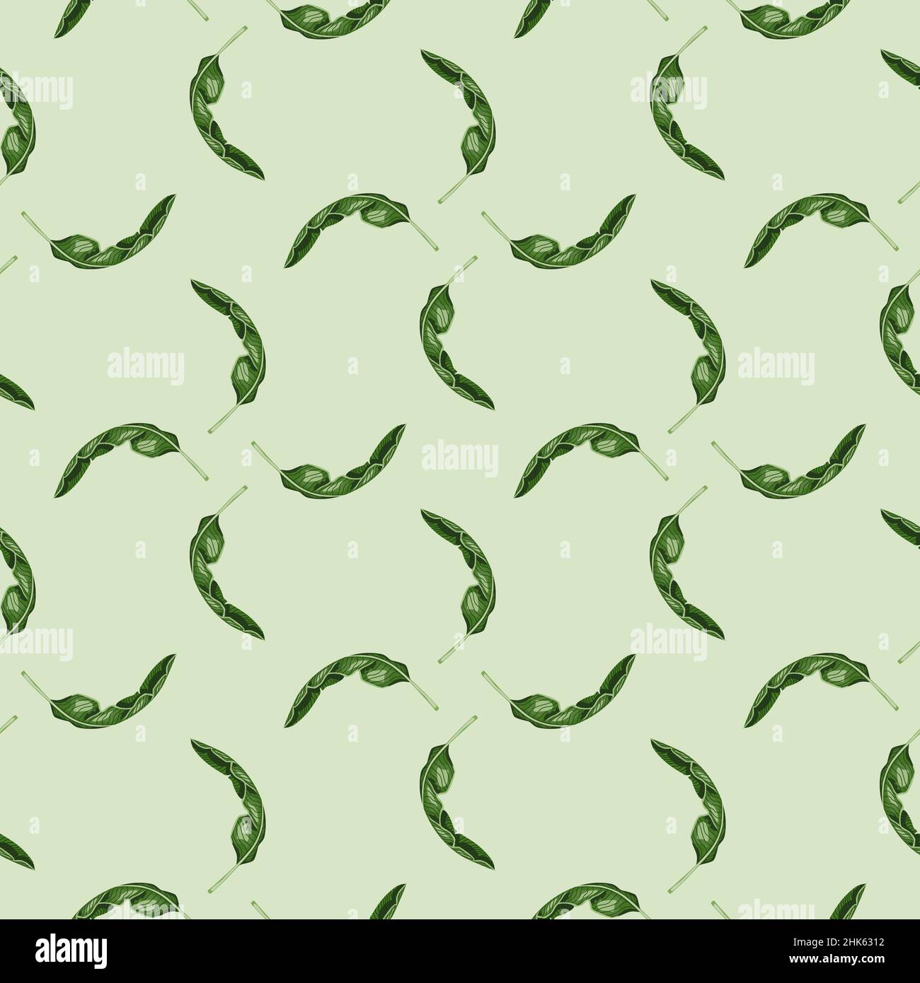 Seamless pattern banana leaf on pastel green background. Beautiful ...