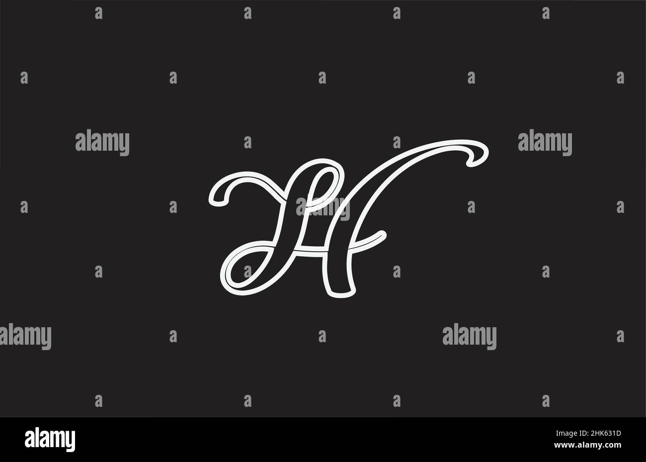 line H logo icon design with handwritten style. Creative template for ...