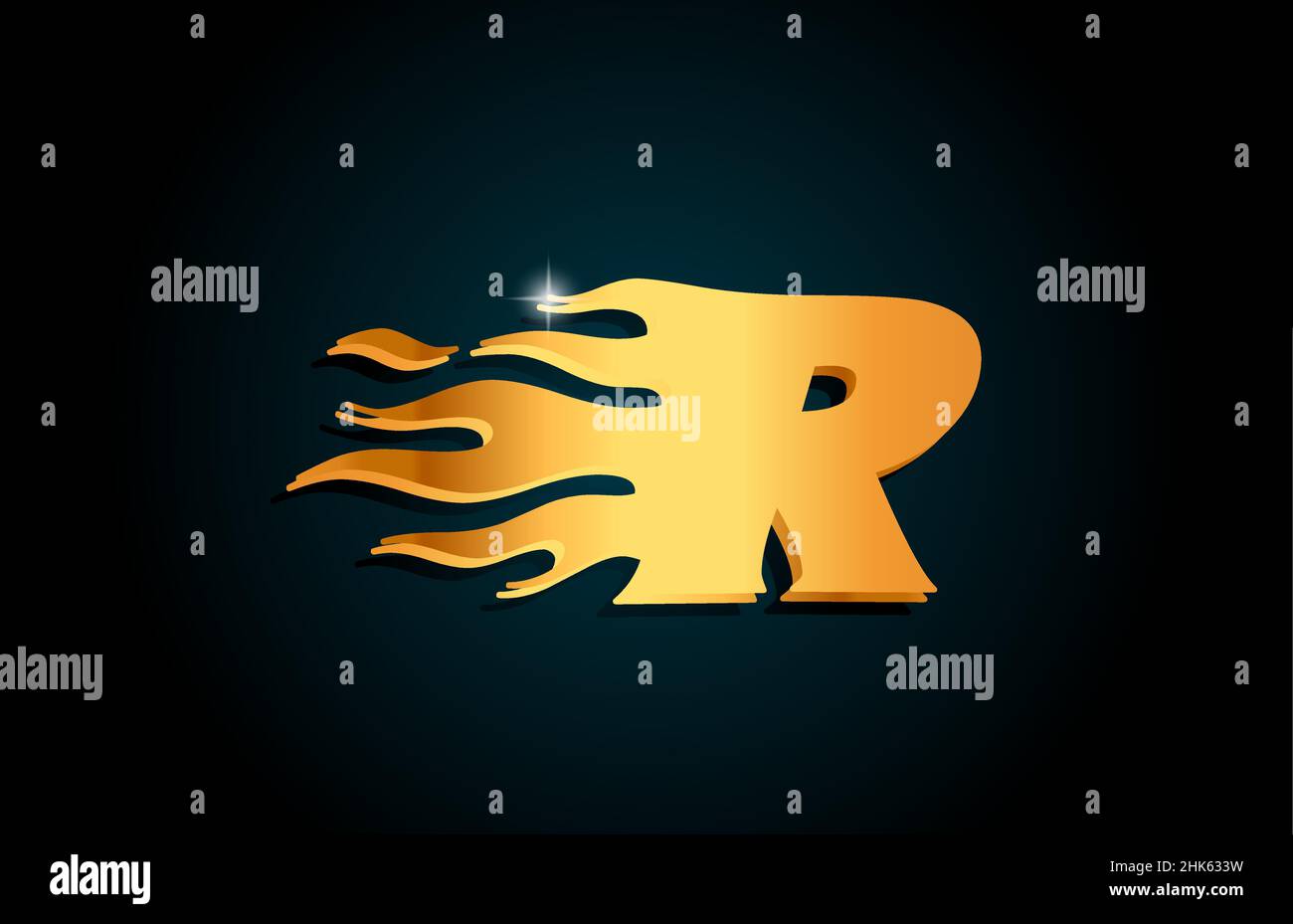 gold R alphabet letter logo icon design. Creative template for business ...