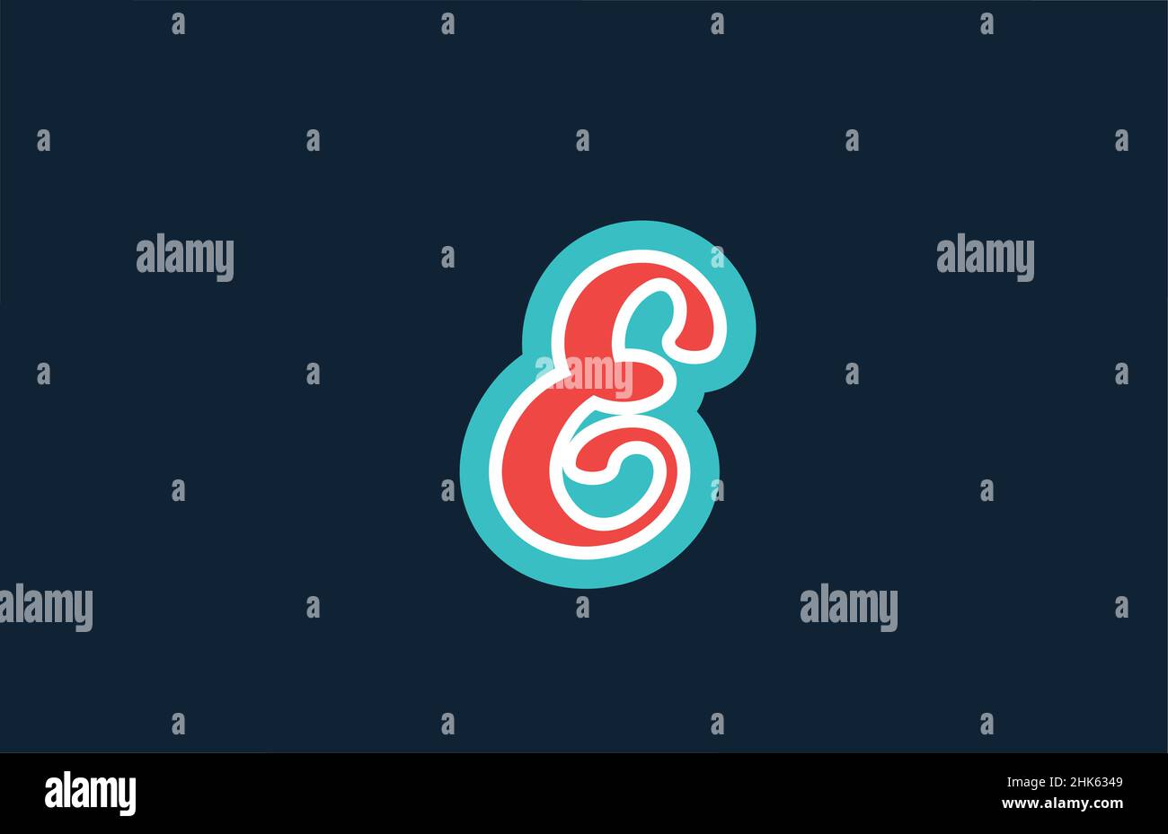 red green handwritten E alphabet letter logo icon design. Creative ...