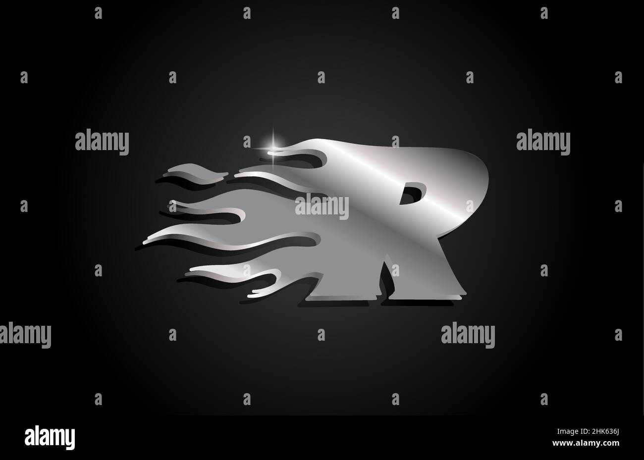 metal grey alphabet letter R logo icon design. Creative template for ...