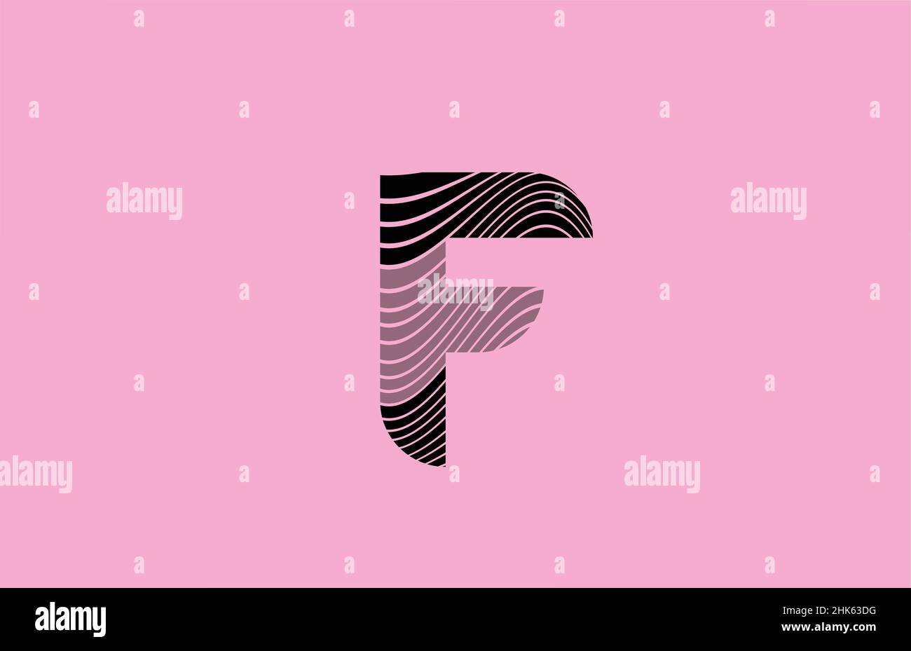 black letter F logo icon design with pink background. Creative template ...
