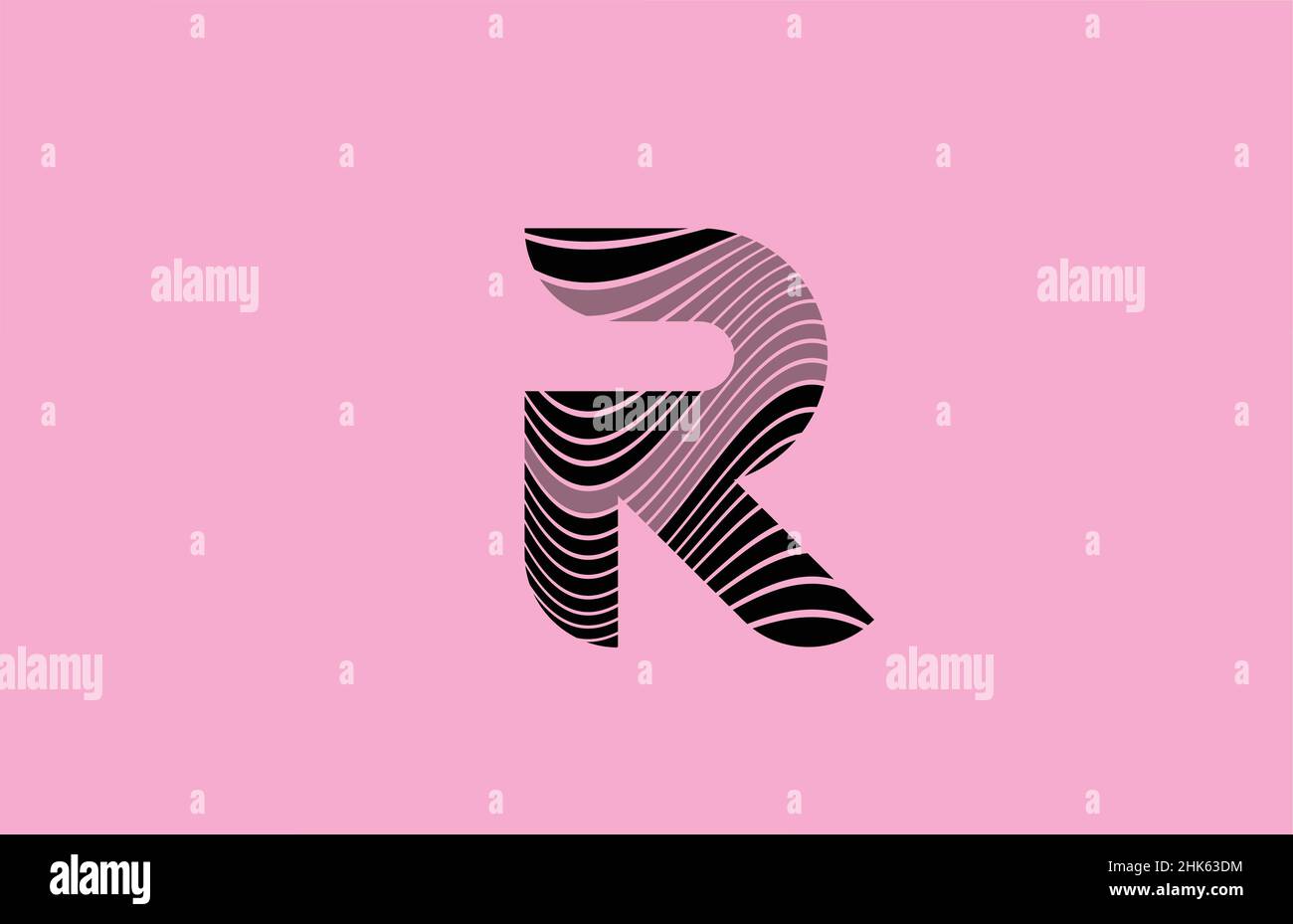 black letter R logo icon design with pink background. Creative template ...