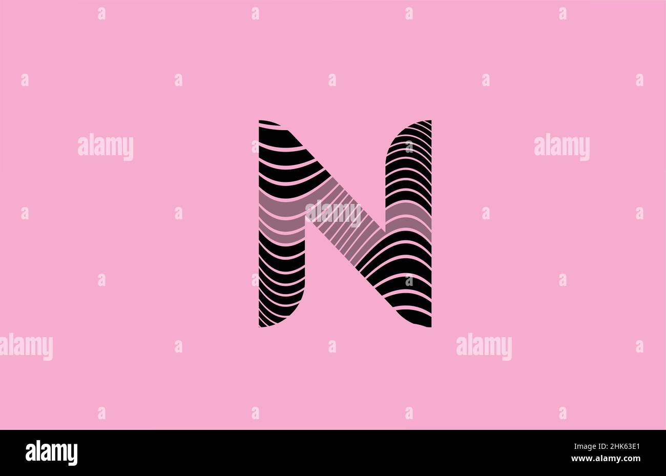 black letter N logo icon design with pink background. Creative template ...