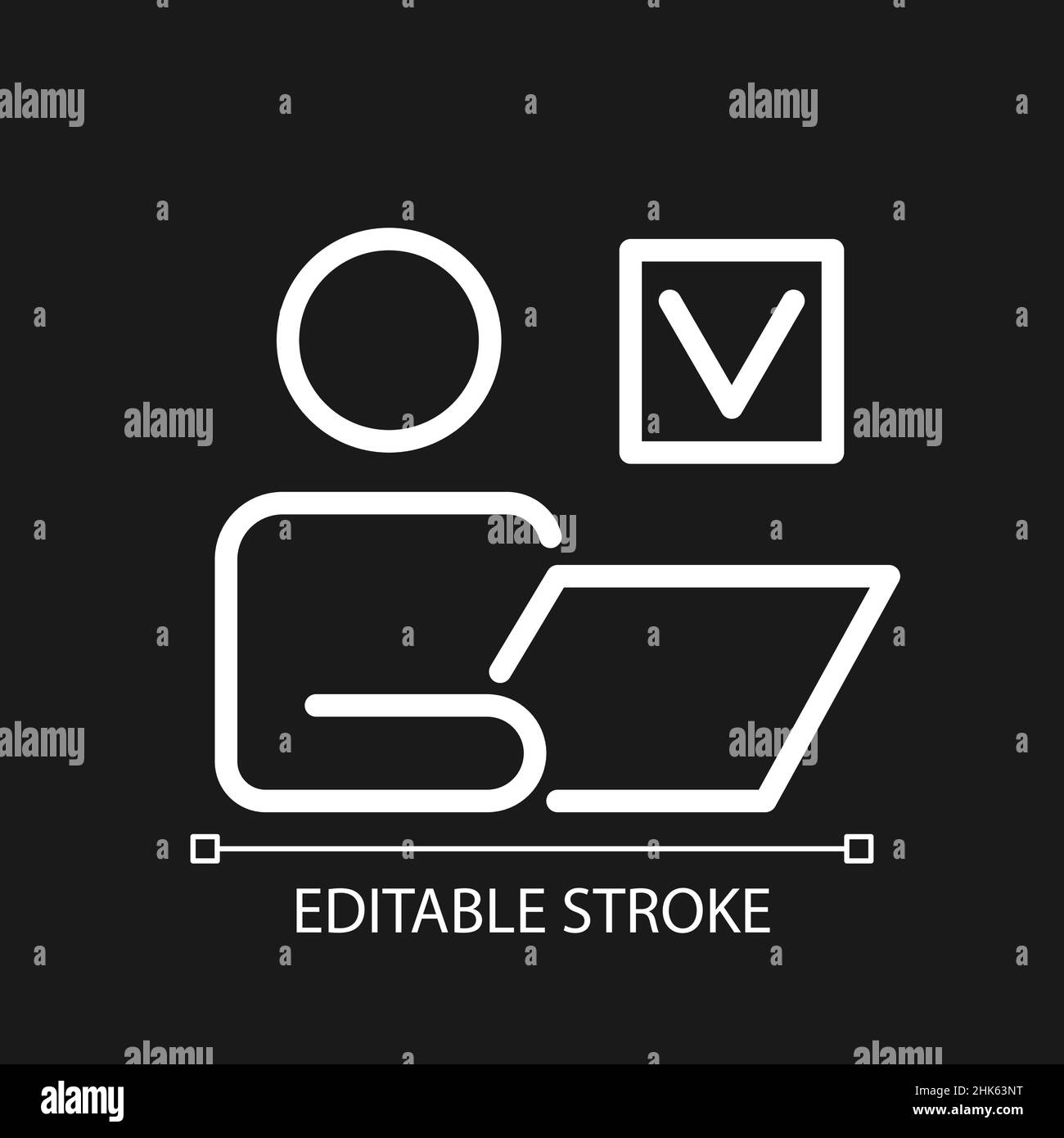 Individual tasks pixel perfect white linear icon for dark theme Stock ...