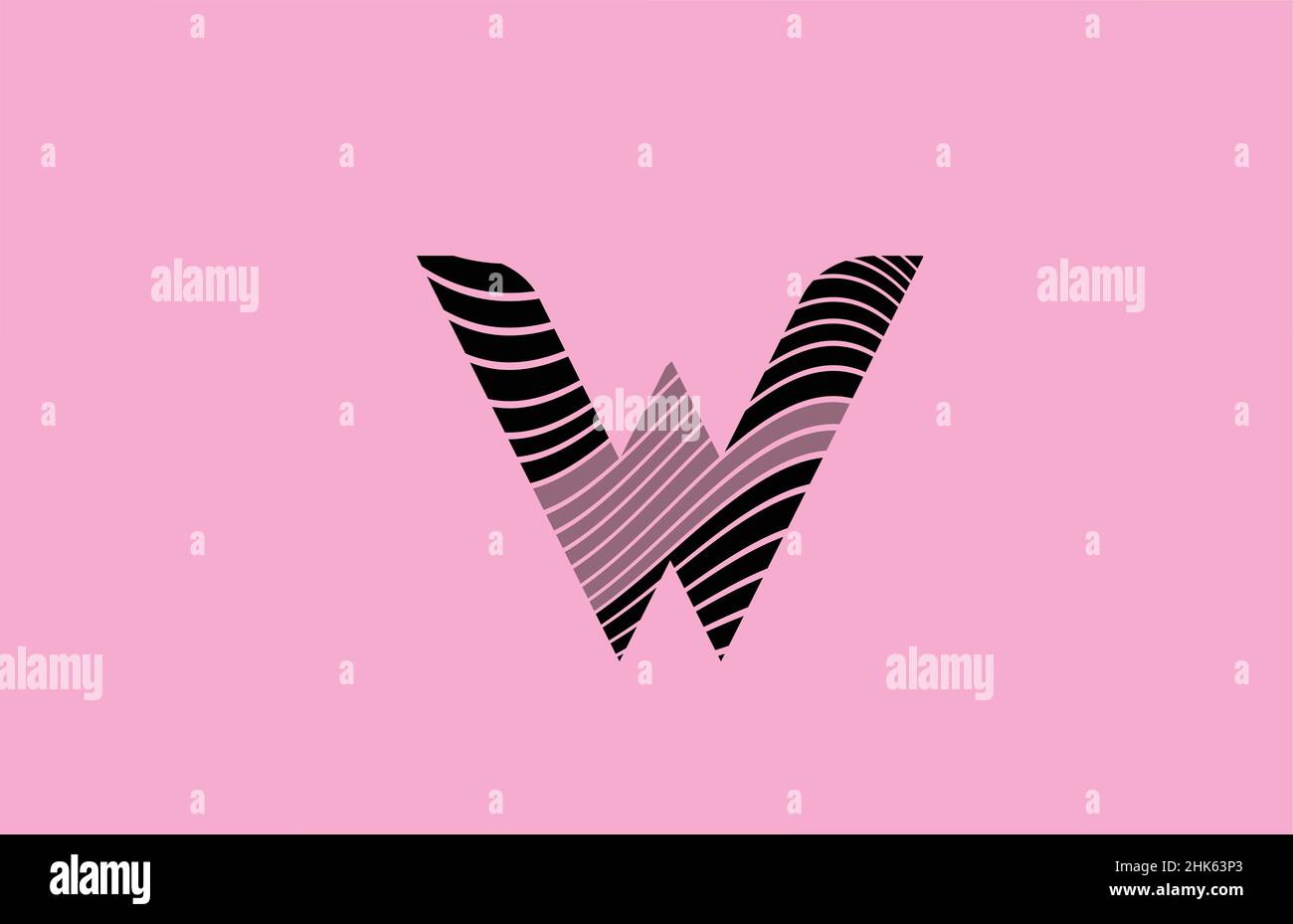 black letter W logo icon design with pink background. Creative template ...