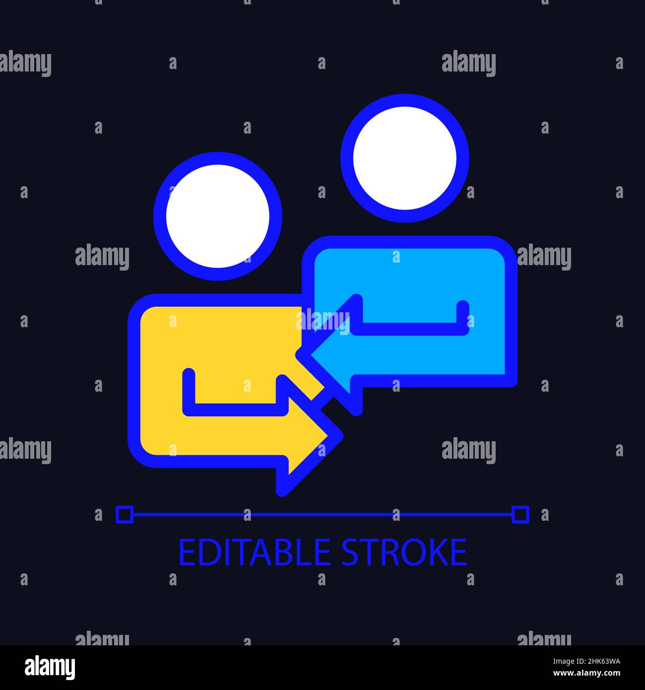 Mutual feedback pixel perfect RGB color icon for dark theme Stock ...
