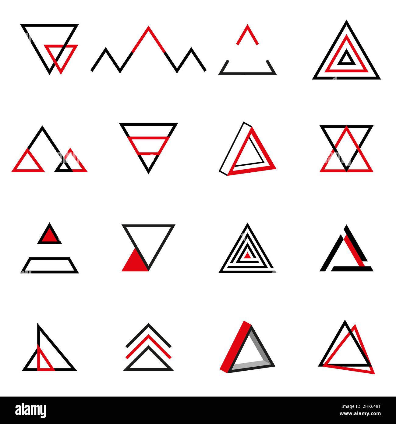 Set of triangles icons. Collection of triangles. Premium quality symbol ...