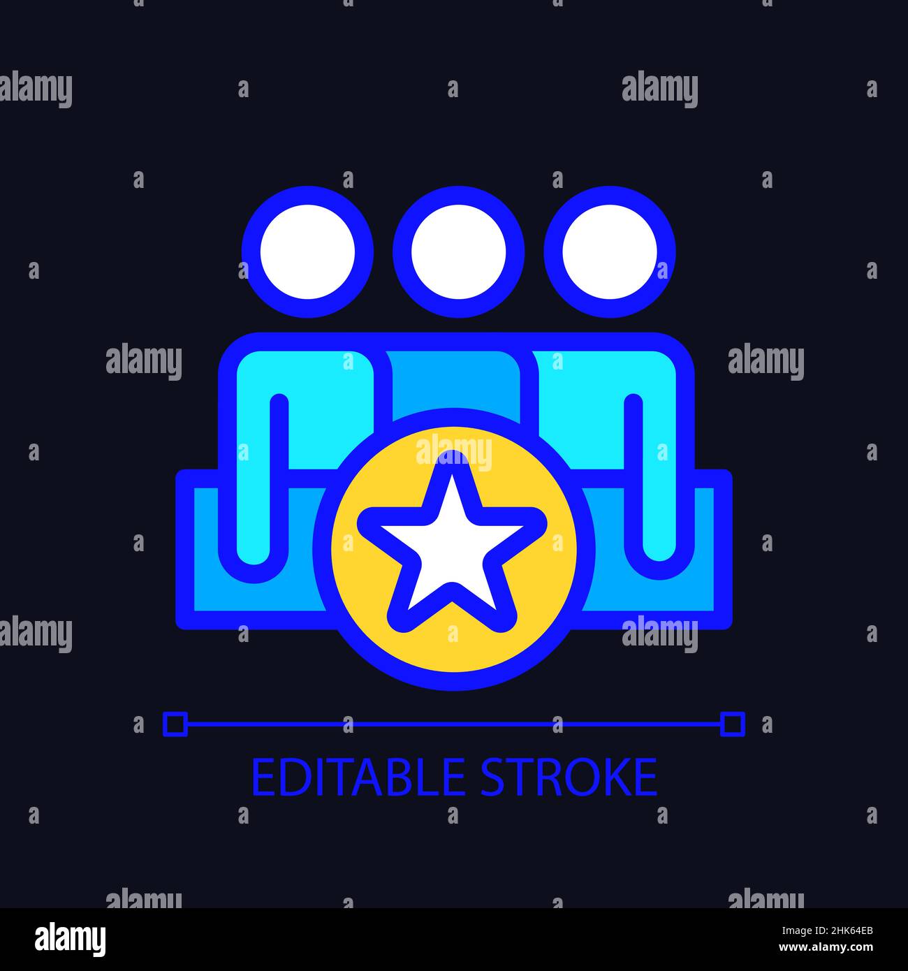 Teamwork reward pixel perfect RGB color icon for dark theme Stock ...