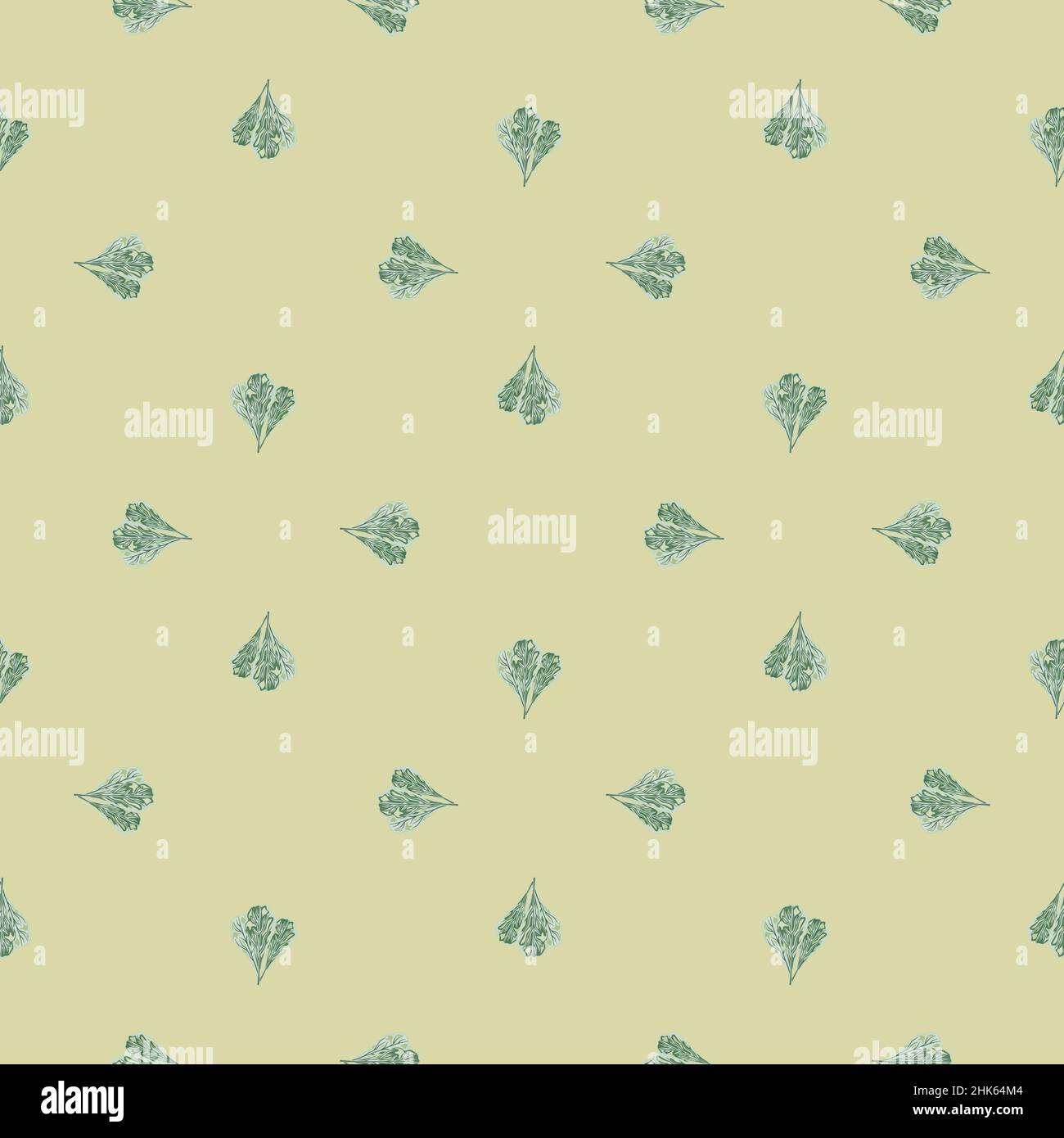 Seamless pattern bunch mangold salad on beige background. Minimalism ...