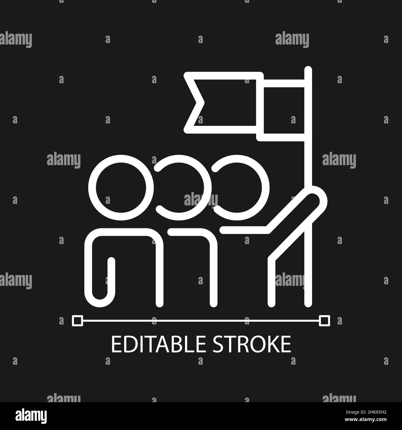 Team pixel perfect white linear icon for dark theme Stock Vector Image ...