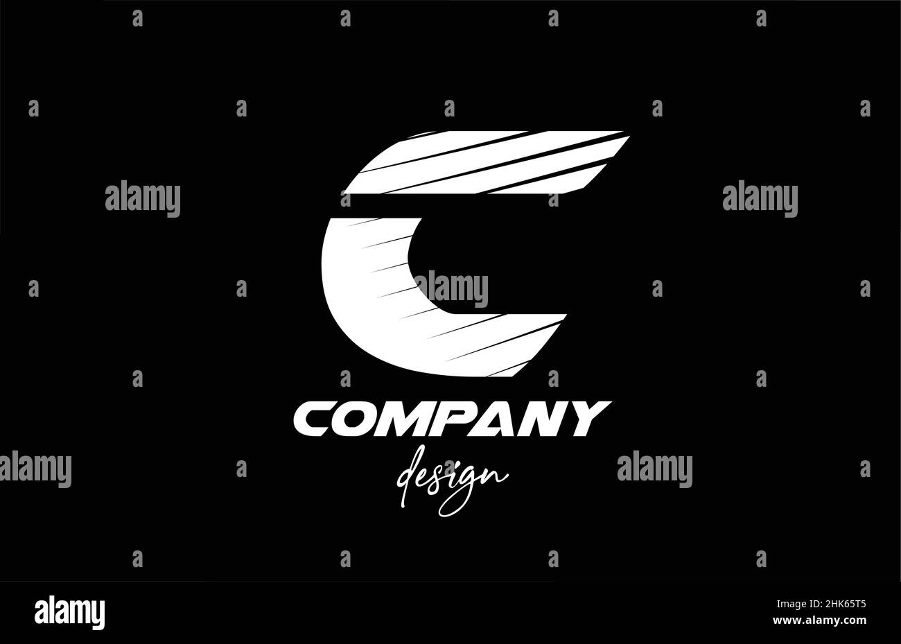 C alphabet letter logo icon design with black and white color. Creative ...