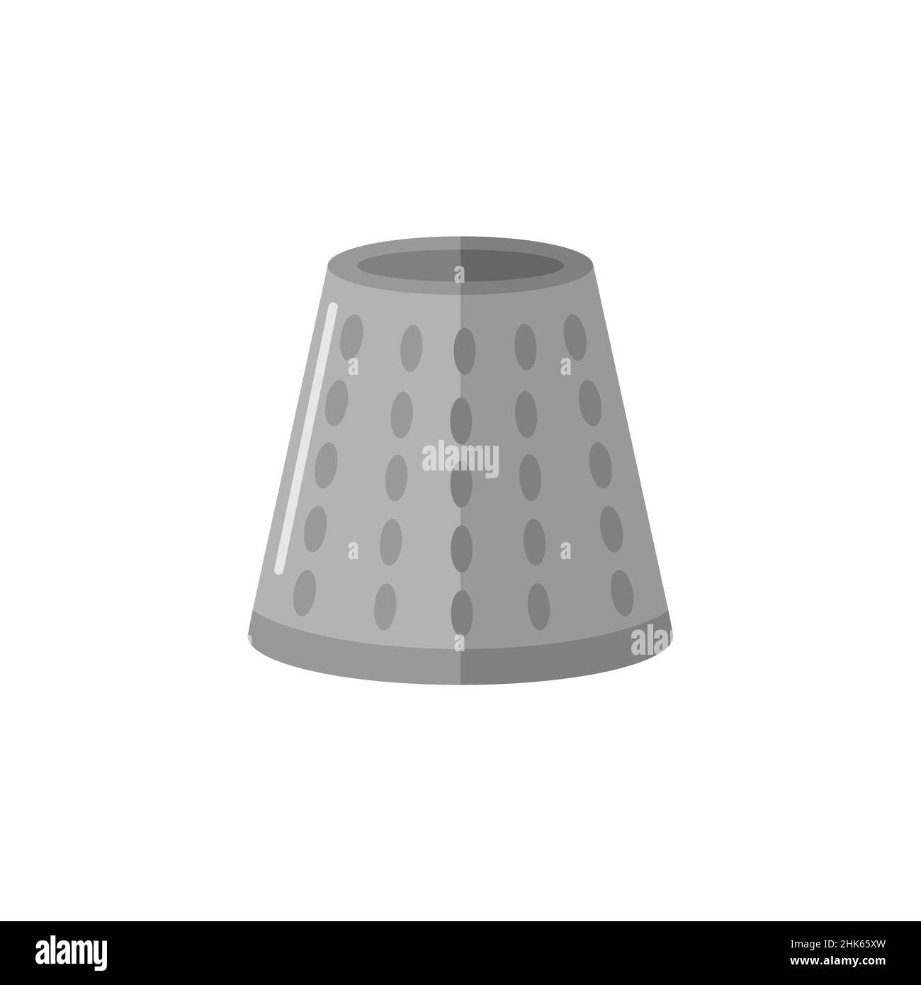 Thimble isolated on white background. Sewing element gray color sew ...