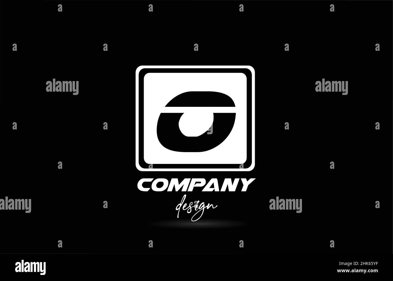 square O alphabet letter logo icon with black and white design ...