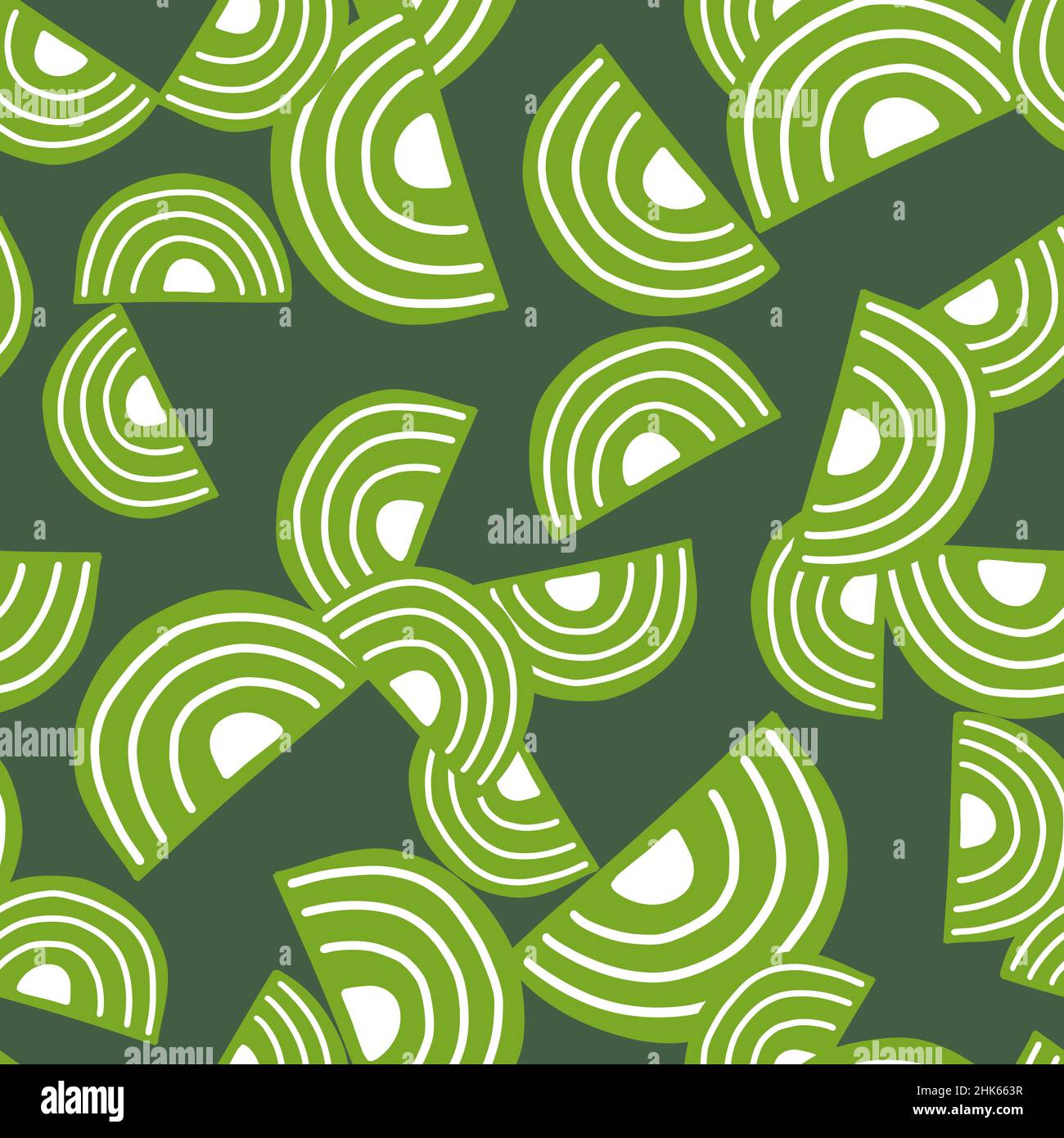 Abstract seamless pattern on green background. Geometrical shapes for ...
