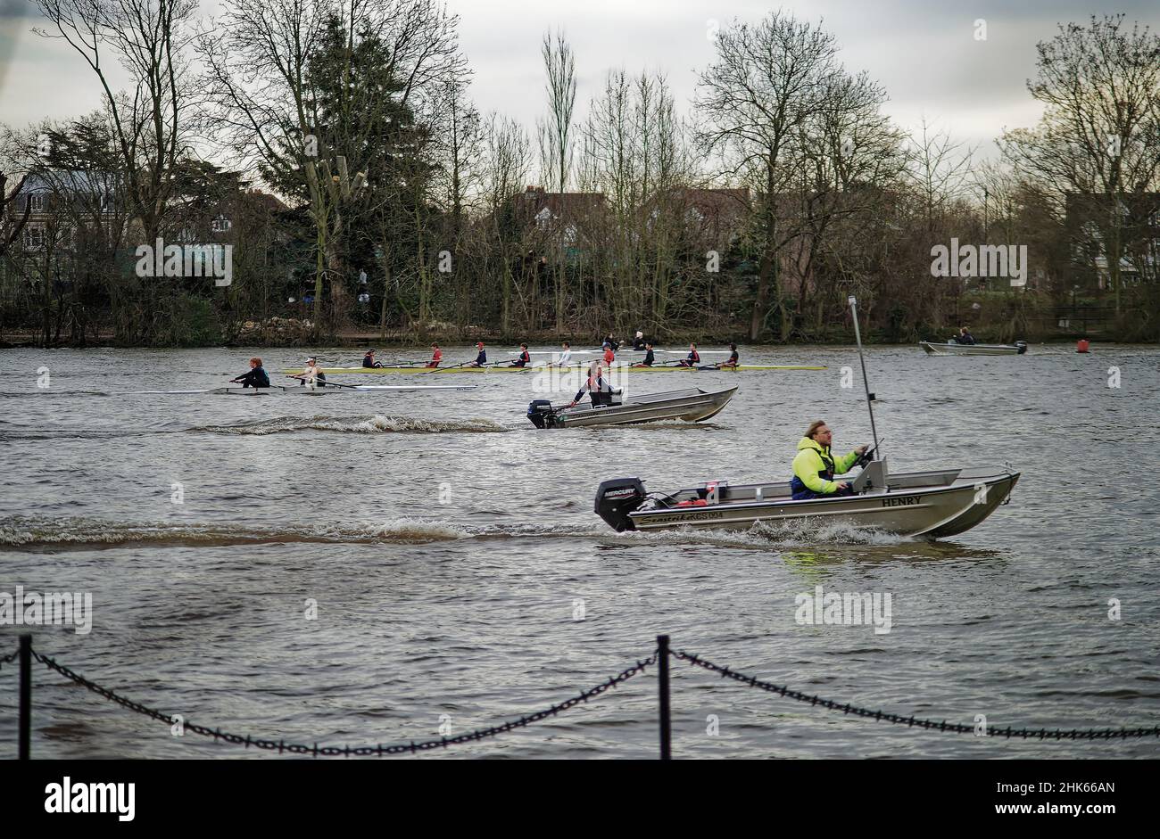 London, UK. 2nd Feb, 2022. High Tide at Chiswick Mall. Exceptionally ...