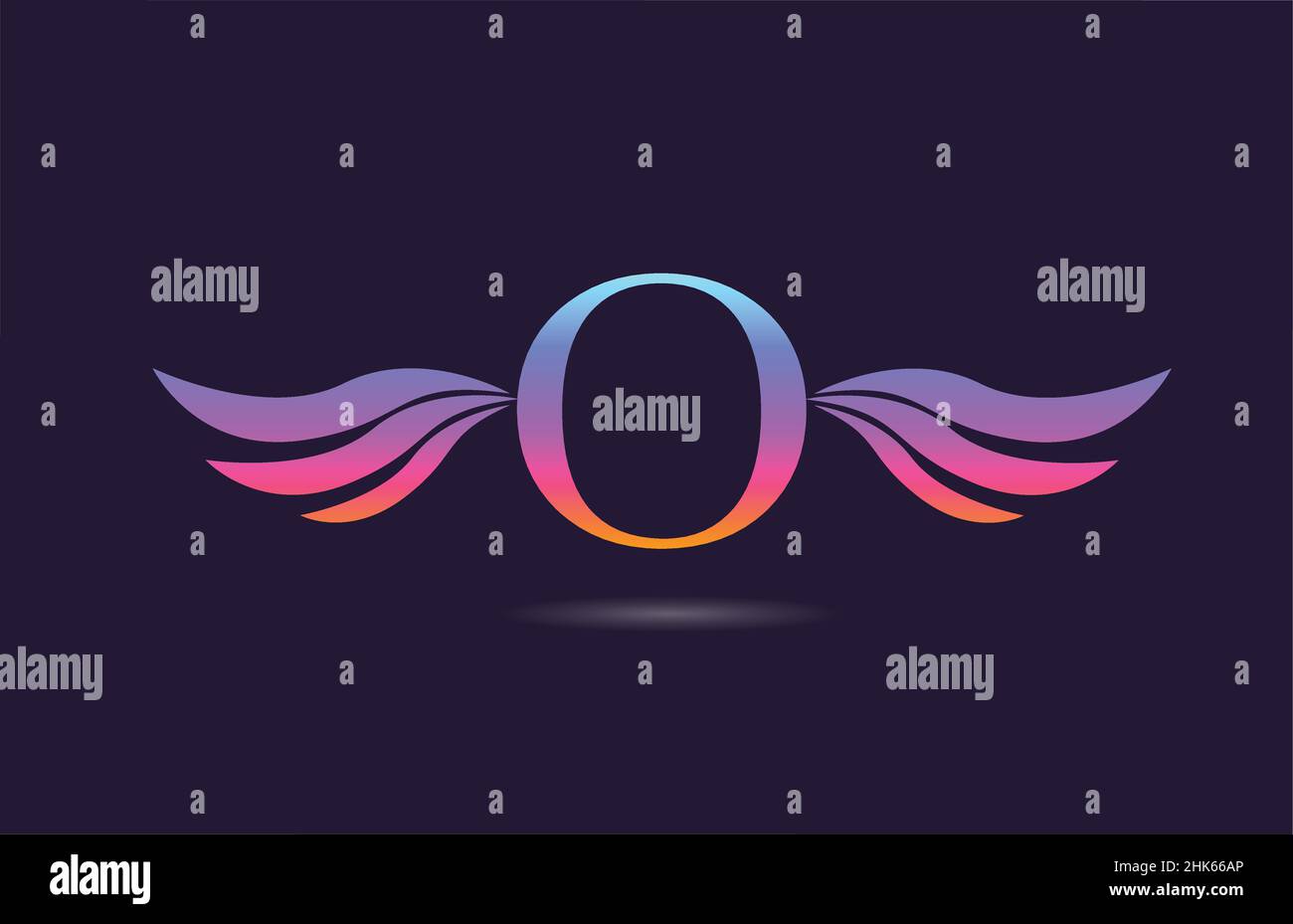Colorful O alphabet letter logo icon design with wings. Creative ...