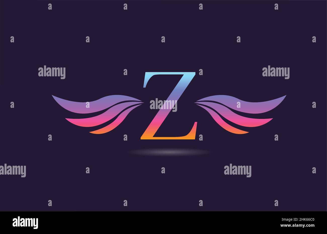 Colorful Z alphabet letter logo icon design with wings. Creative ...