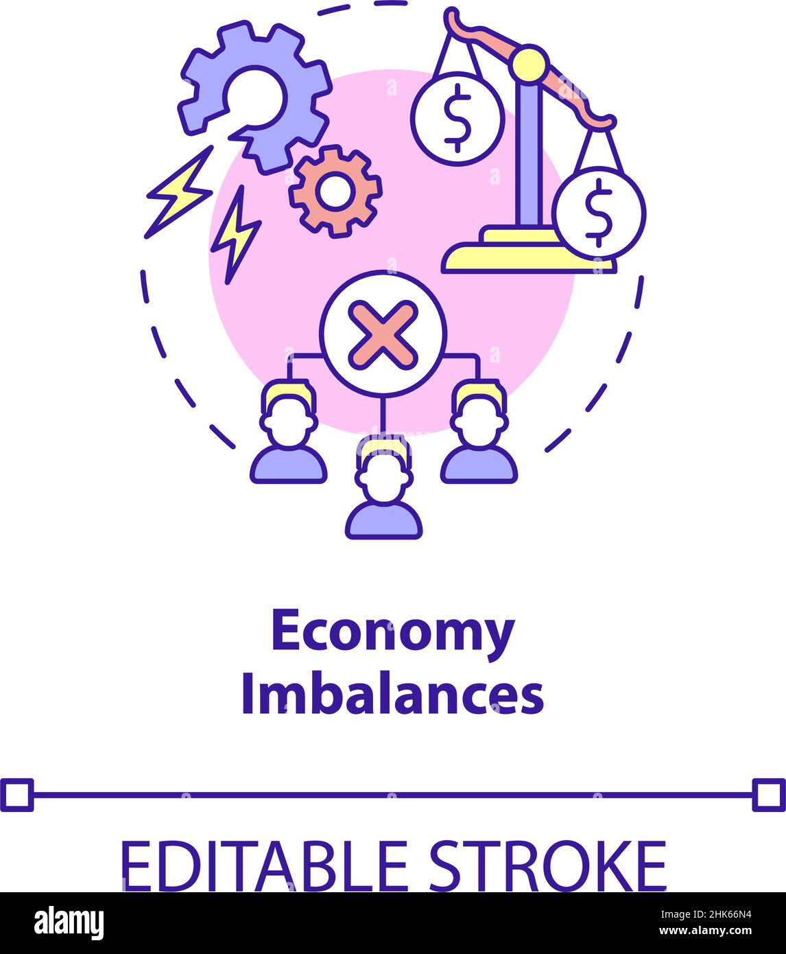 Economy imbalances concept icon Stock Vector Image & Art - Alamy
