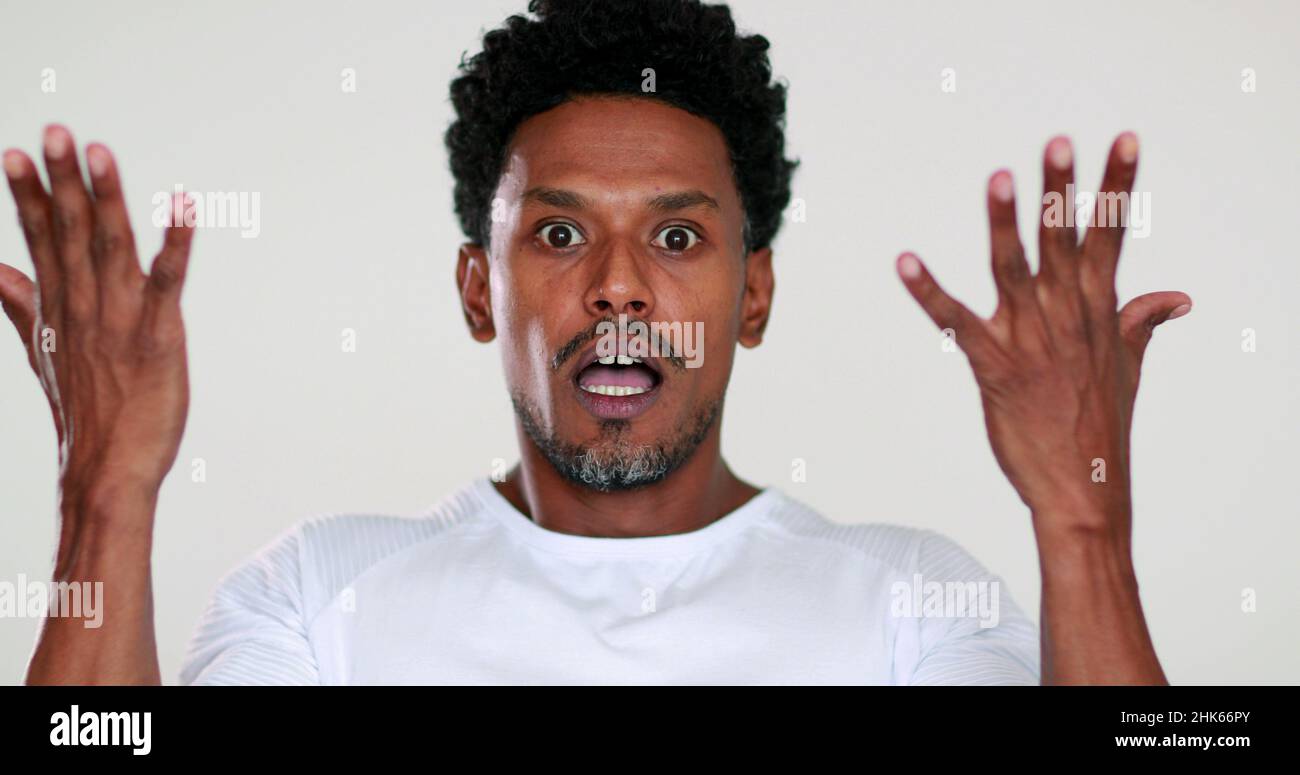 African american expressive crazy emotion, are you crazy gesture with ...