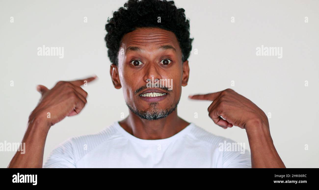 African american expressive crazy emotion, are you crazy gesture with ...