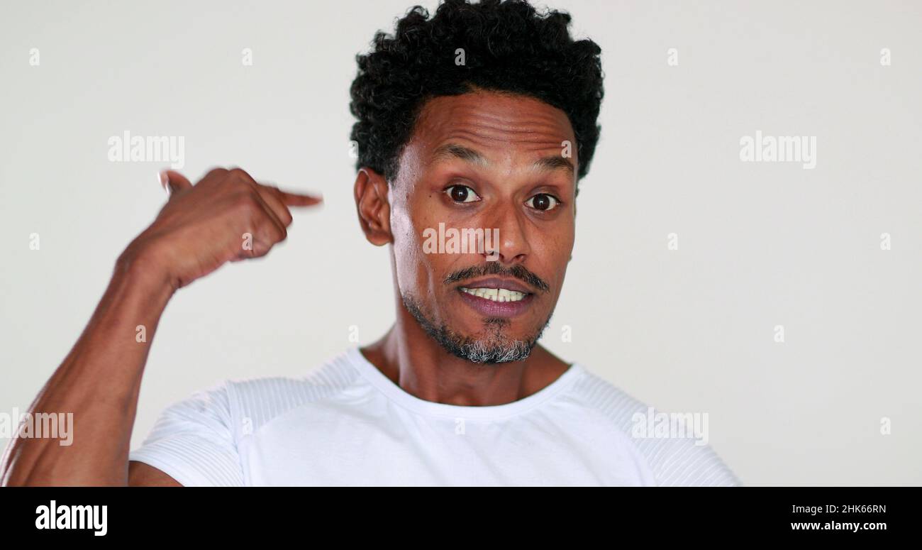 African american expressive crazy emotion, are you crazy gesture with ...