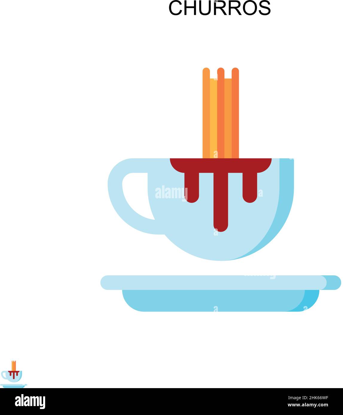 Churros Simple vector icon. Illustration symbol design template for web ...