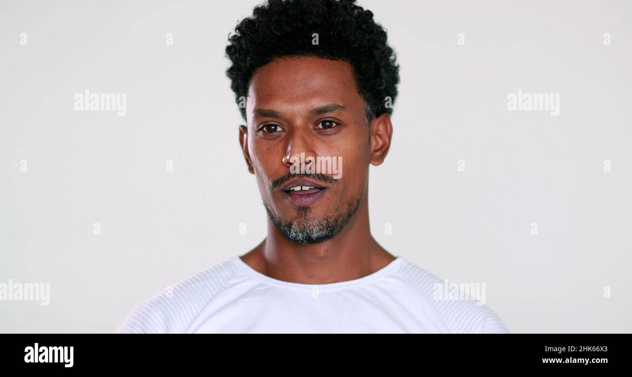 African American feeling relief changing emotion mood from stress to ...