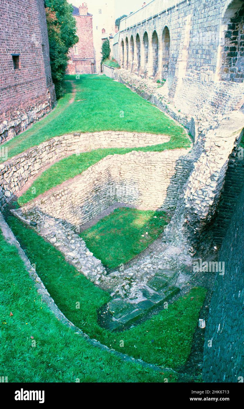 Remains of a Roman fort and the settlement Eboracum in York, base for ...