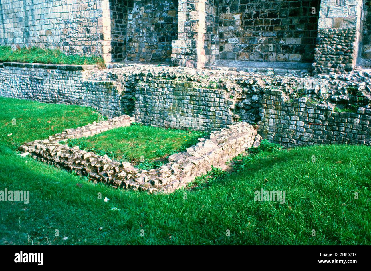 Remains of a Roman fort and the settlement Eboracum in York, base for ...