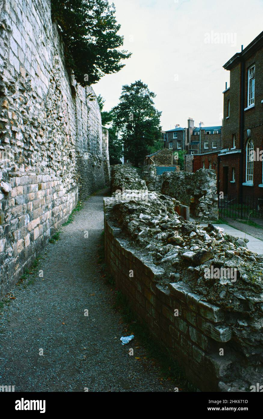 Remains of a Roman fort and the settlement Eboracum in York, base for ...