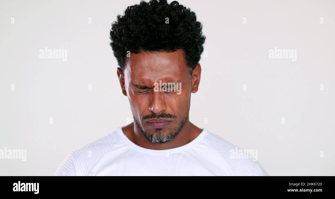 African American having a bad day, frustrated a black man having a ...